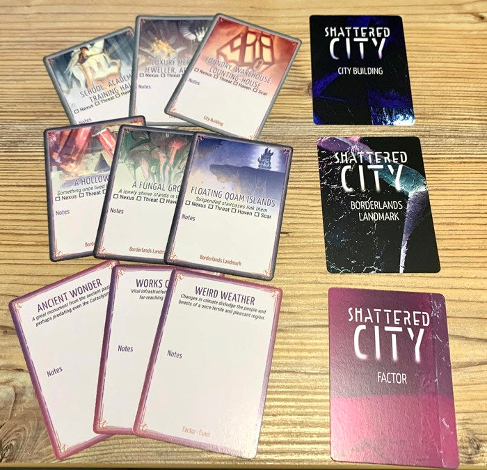 Shattered City Factor Cards – Leisure Games